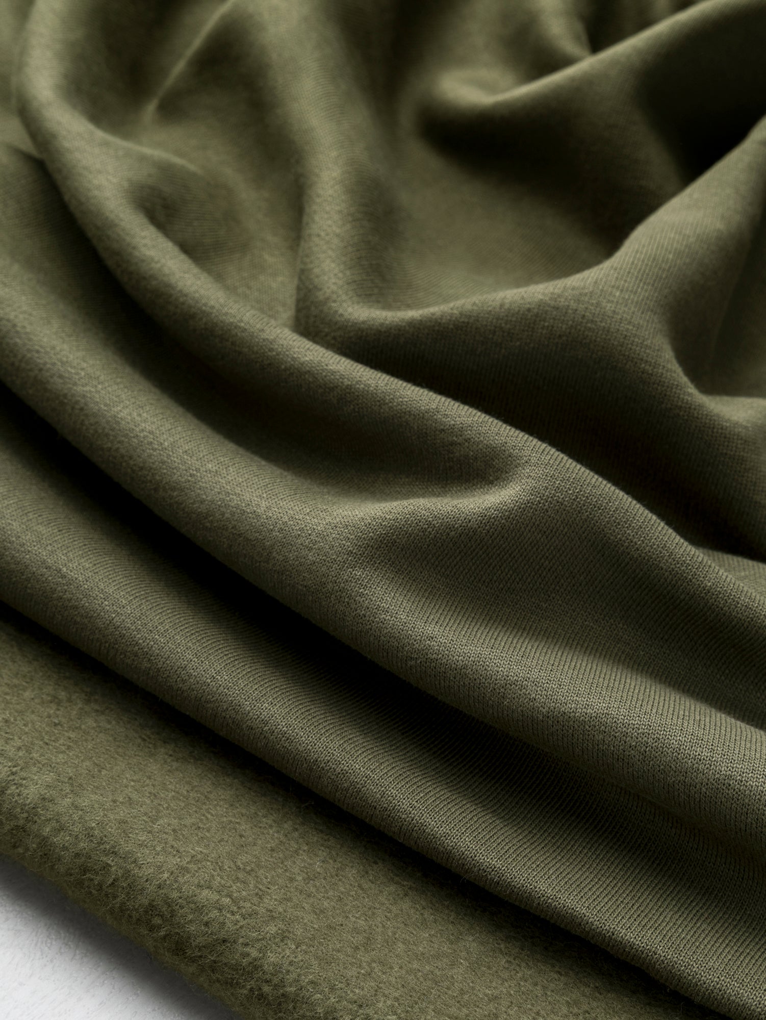 Custom Organic Cotton Fleece - Olive | Core Fabrics