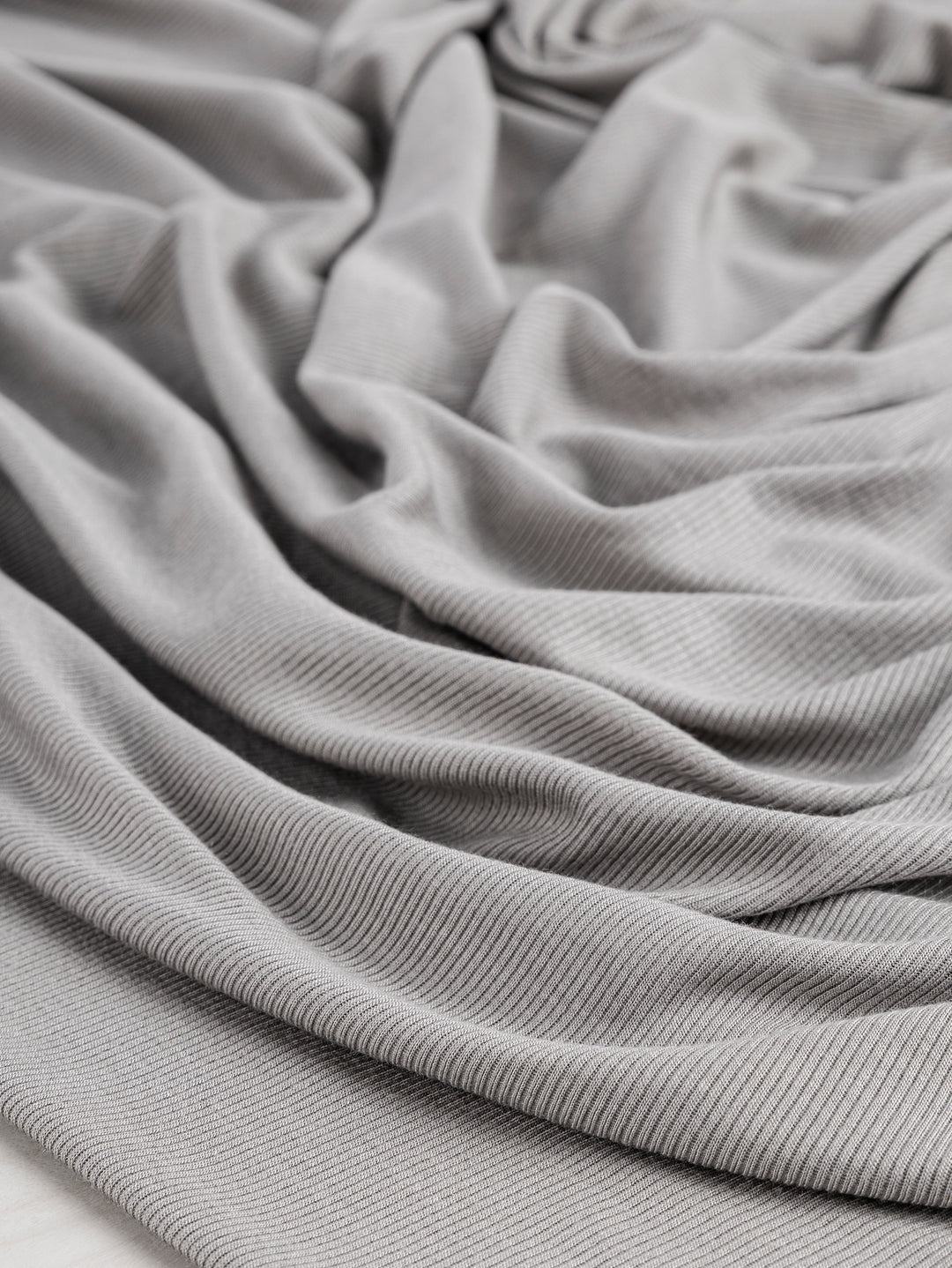 MicroModal Baby Rib Knit Deadstock - Silver | Core Fabrics