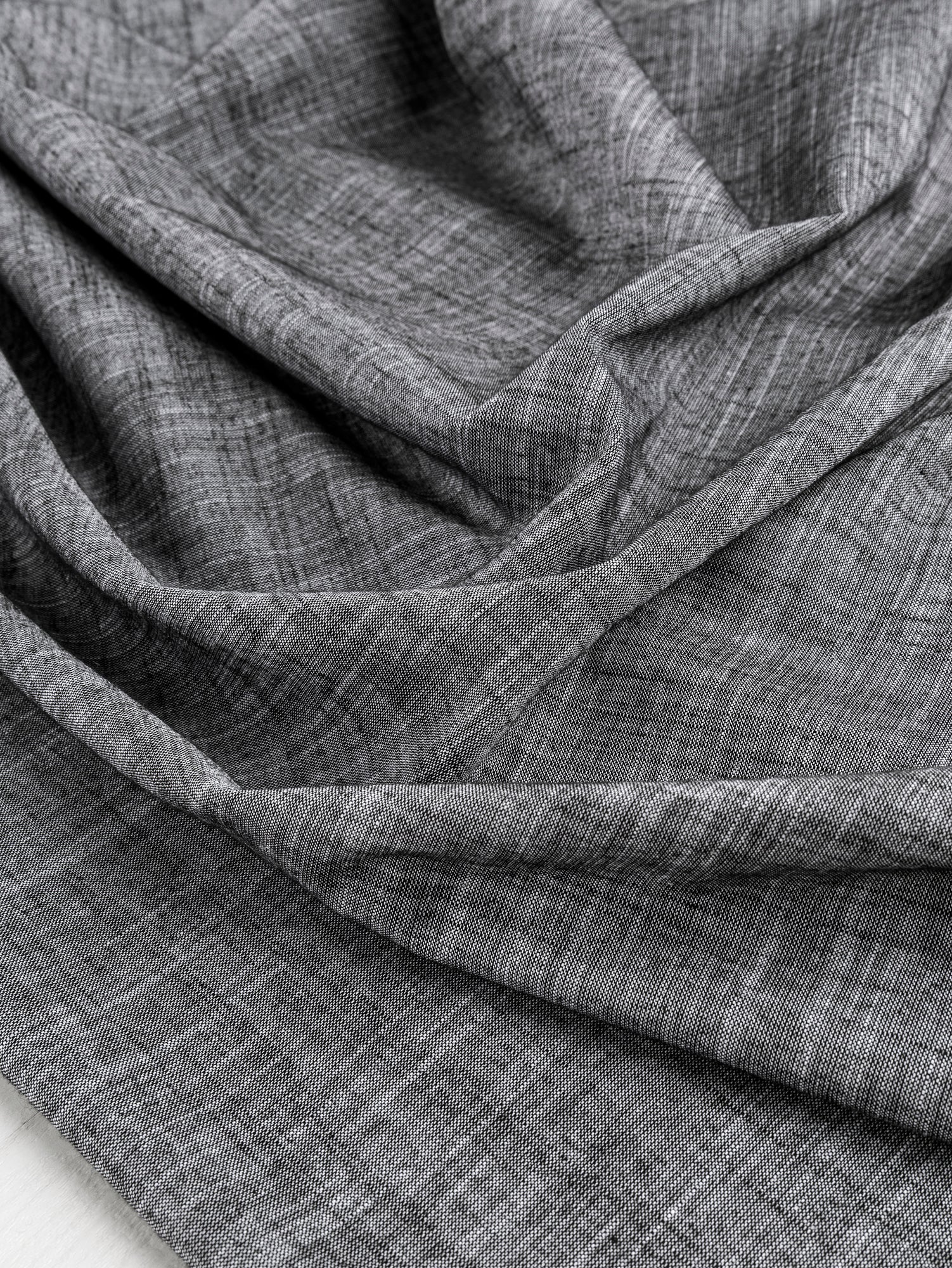 Softened Cotton Chambray Shirting - Black | Core Fabrics